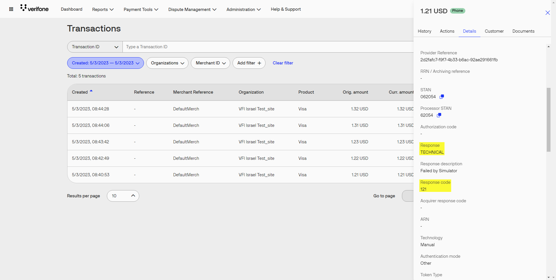 Service Provider Simulator | Online payments | Verifone Developer Portal